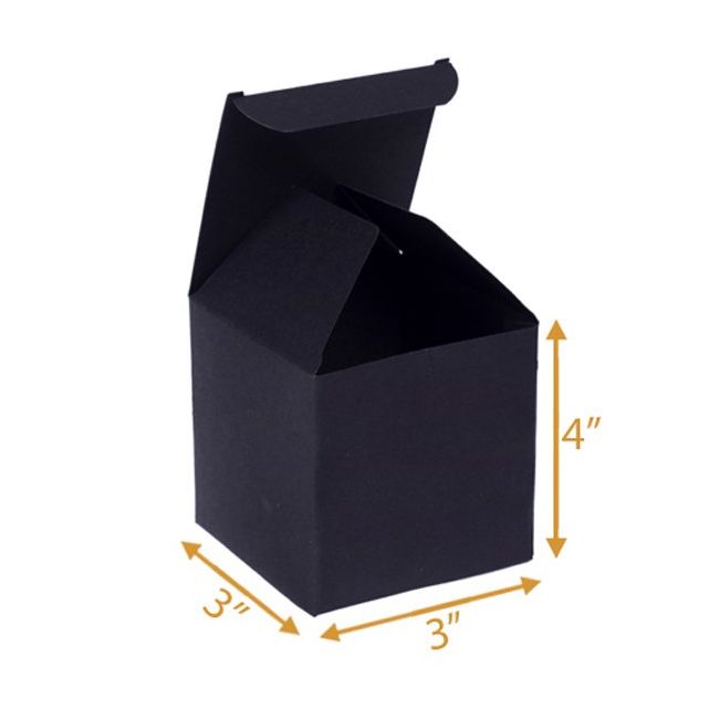 Black Folding Carton - 3x3x4 | Product Boxes, Gift Boxes
