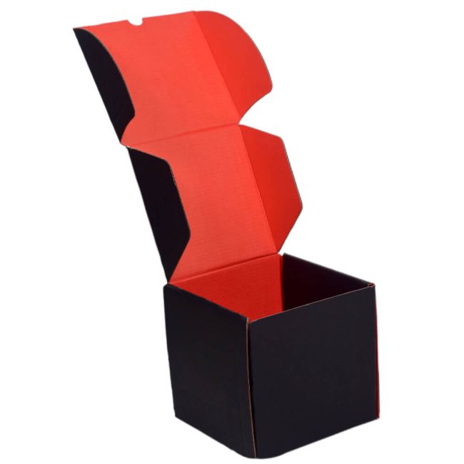 Buy Best Quality U-Pack Black & Red Colour 5 x 5 x 4 Mailer Boxes in India