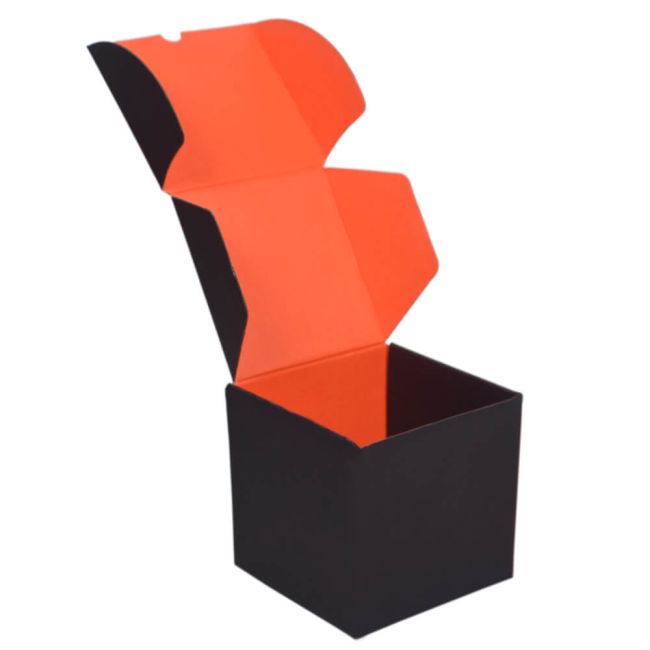 Buy Best Quality U-Pack Black & Orange Colour 4 x 4 x 4 Mailer Boxes in ...