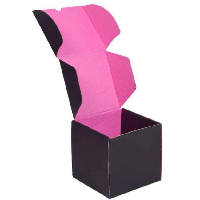 Buy Best Quality U-Pack Black & Magenta Colour 4 x 4 x 3 Mailer Boxes ...