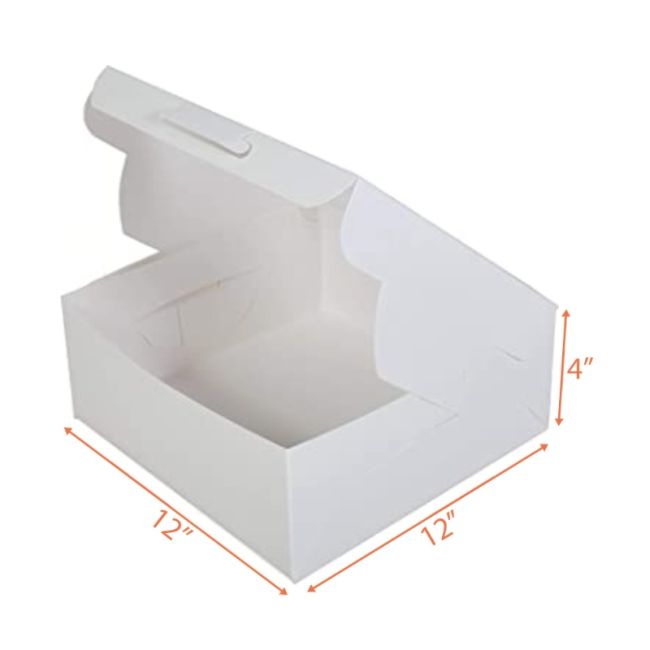 12x12x4 White Cake Box | Bakery Boxes