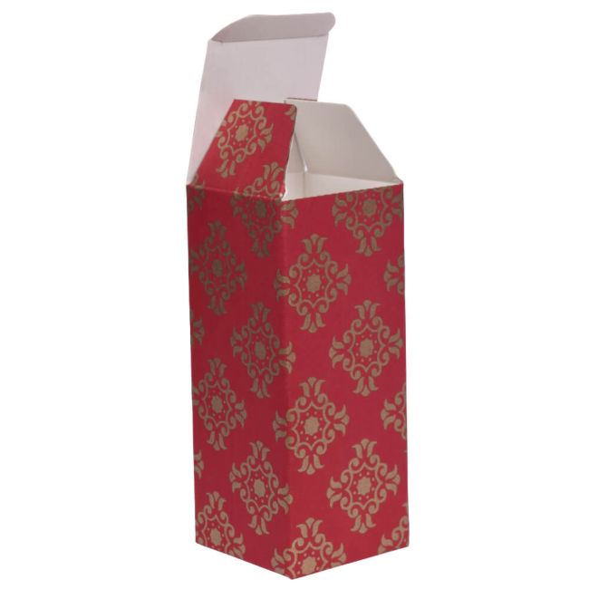 Regency Red Damask Reverse Tuck Box - 4x4x6 | Gift Boxes, Eflute Cartons