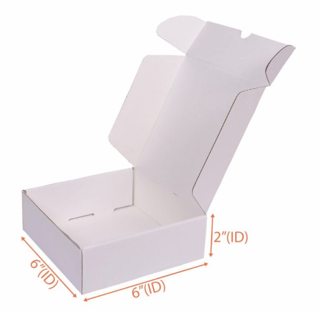 Pizza Box (All White) - 6 x 6 x 2 Inch | Packaging Boxes