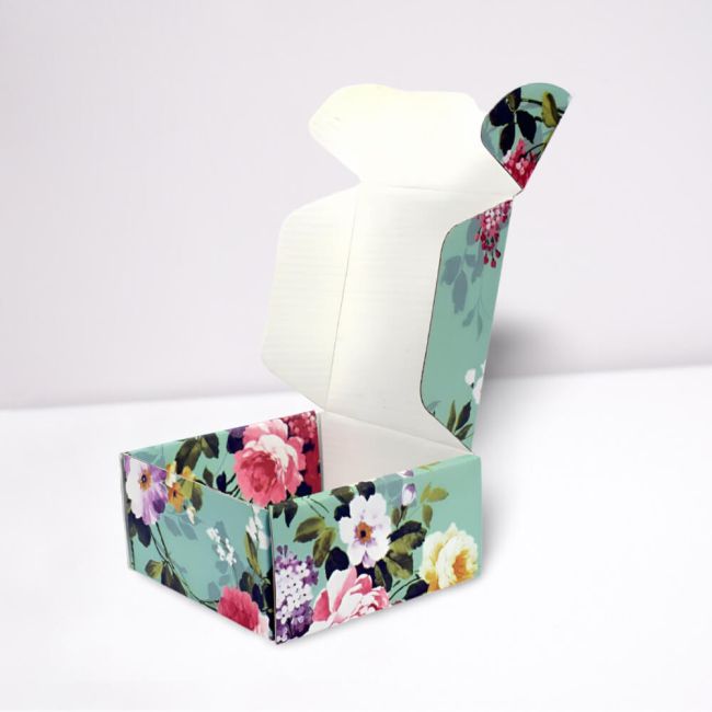 Custom Aqua Blossom Mailer Boxes - U-Pack