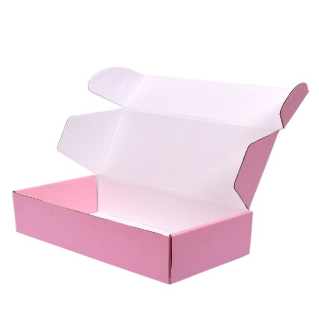 Pizza Box (Pink +White) - 14 x 14 x 4 Inch | Packaging Boxes