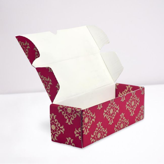 Stunning Red Damask Mailer Box - 10x4x4
