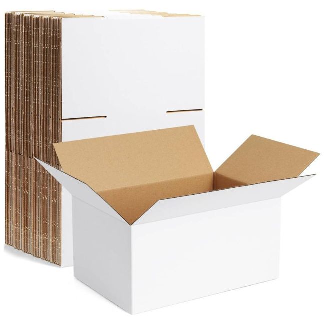 White Packing Boxes 5 Ply - 20X8X8 | White Corrugated Boxes