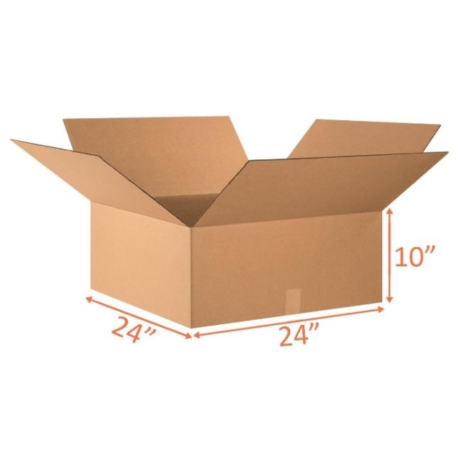 24 x 24 x 10 Inch Corrugated Boxes - 3 Ply | U-Pack