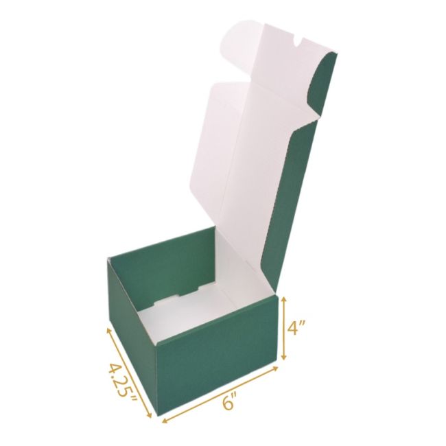 Green Mailer Box - 4.25x6x4 | Green Cardboard Box