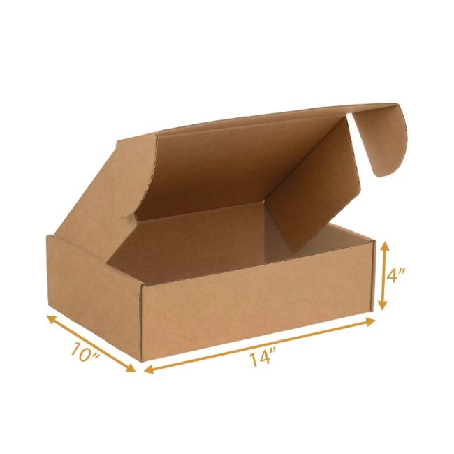 Kraft Mailer Box - 14x10x4 | Self Locking Cardboard Boxes