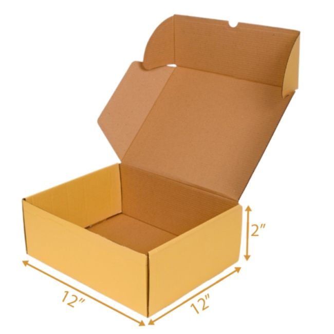 Gold Mailer Box - 12x12x2 | Empty Boxes