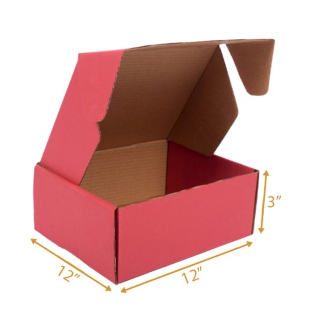 Red Mailer Box - 12x12x3 | Red Boxes