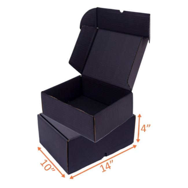 All Black Mailer Box - 14x10x4 | Corrugated Packaging Box