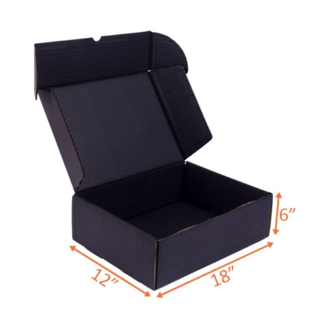 All Black Mailer Box - 18x12x6 | Corrugated Box