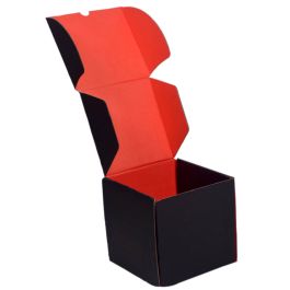 Buy Best Quality U-Pack Black & Red Colour 8 x 8 x 4 Mailer Boxes in India