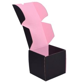 Buy Best Quality U-Pack Black & Pink Colour 4 x 4 x 3 Mailer Boxes in India