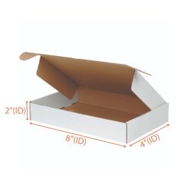 White Pizza Boxes-8x4x2 | White Mailer Boxes