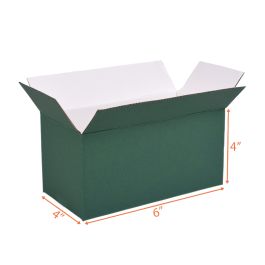 6X4X4 Green Packing Box | White Eflute Boxes