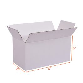 8X6X6 All White Cardboard Box | Corrugated Box Online