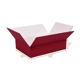 10X6X2 Red Packing Box | Brown Carton Box