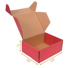 Red Mailer Box - 10x10x2 | Red Gift Box