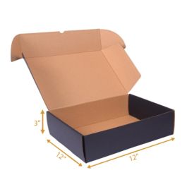 Black Mailer Box - 12x12x3 | Corrugated Box Supplier