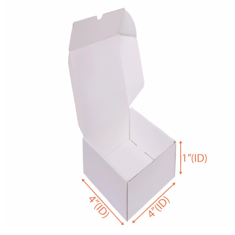 Pizza Box (All White) - 4 x 4 x 1 Inch | Packaging Boxes