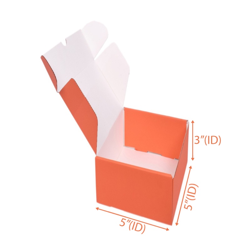 Pizza Box (Orange + White) - 5 x 5 x 3 Inch | Packaging Boxes