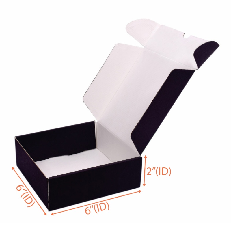 Pizza Box (Black + White) - 6 x 6 x 2 Inch | Packaging Boxes