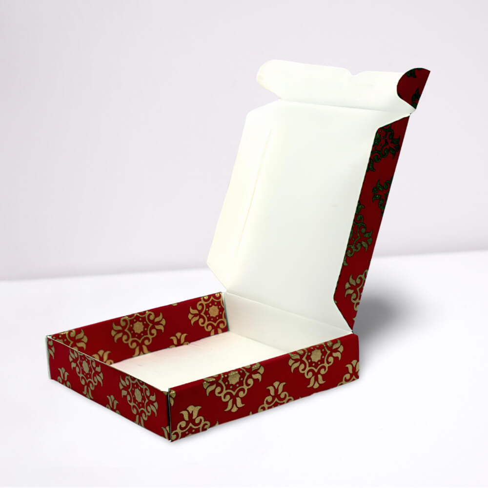 Stunning Red Damask Mailer Box - 8x8x2.75