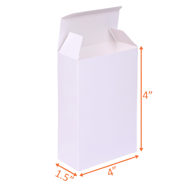 White (SBS) Folding Carton - 4x1.5x4 | Product Boxes, Gift Boxes
