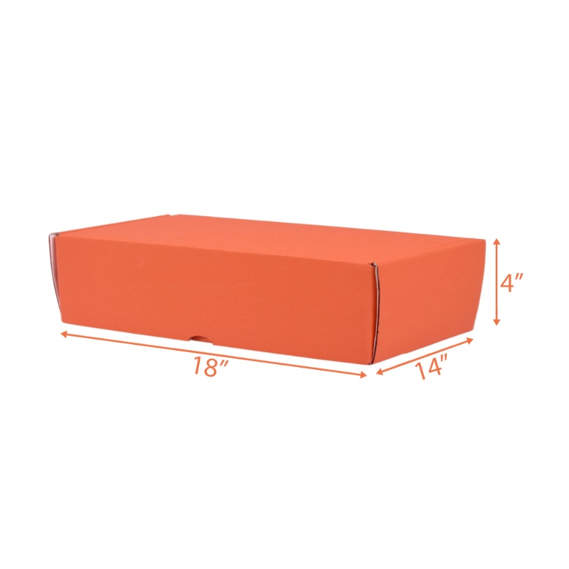 Pizza Box (Orange + White) - 18 x 14 x 4 Inch | Packaging Boxes