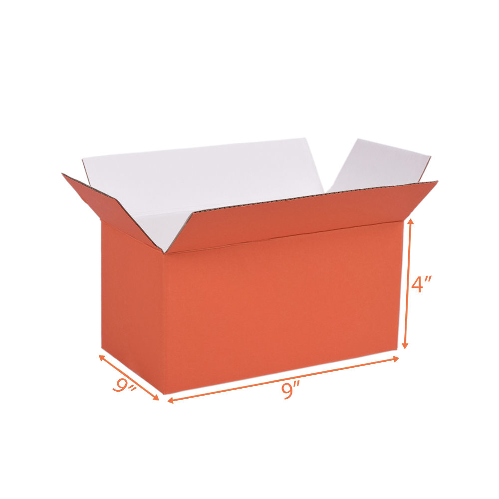 9X9X4 Orange Cardboard Box | Cardboard Post Box