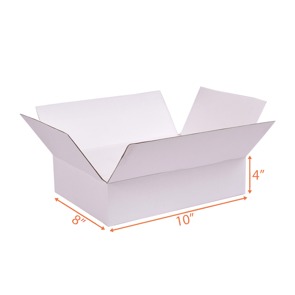 10X8X4 All White Packing Box | Packing Boxes Online