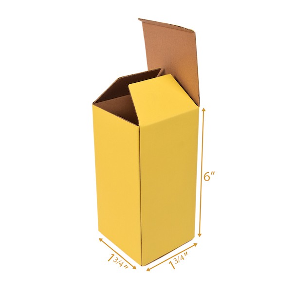 Yellow Reverse Tuck Box -1.75x1.75x6 | Gift Boxes, Eflute Boxes
