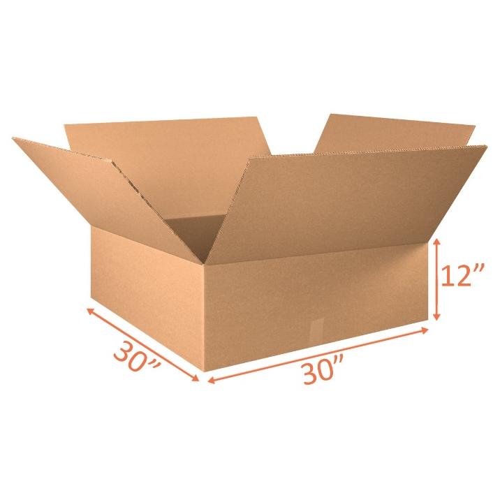 30 x 30 x 12 Inch Corrugated Boxes - 3 Ply | U-Pack