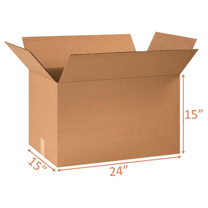 24 x 15 x 15 Inch Corrugated Boxes - 3 Ply | U-Pack