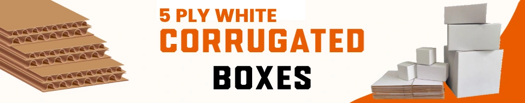 5 Ply White Corrugated Boxes| Ships in 24 hrs.