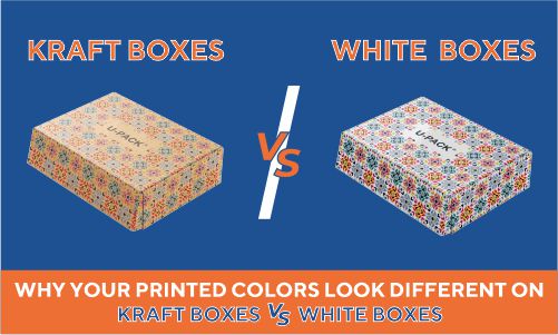why do printed colors look different on kraft vs white boxes