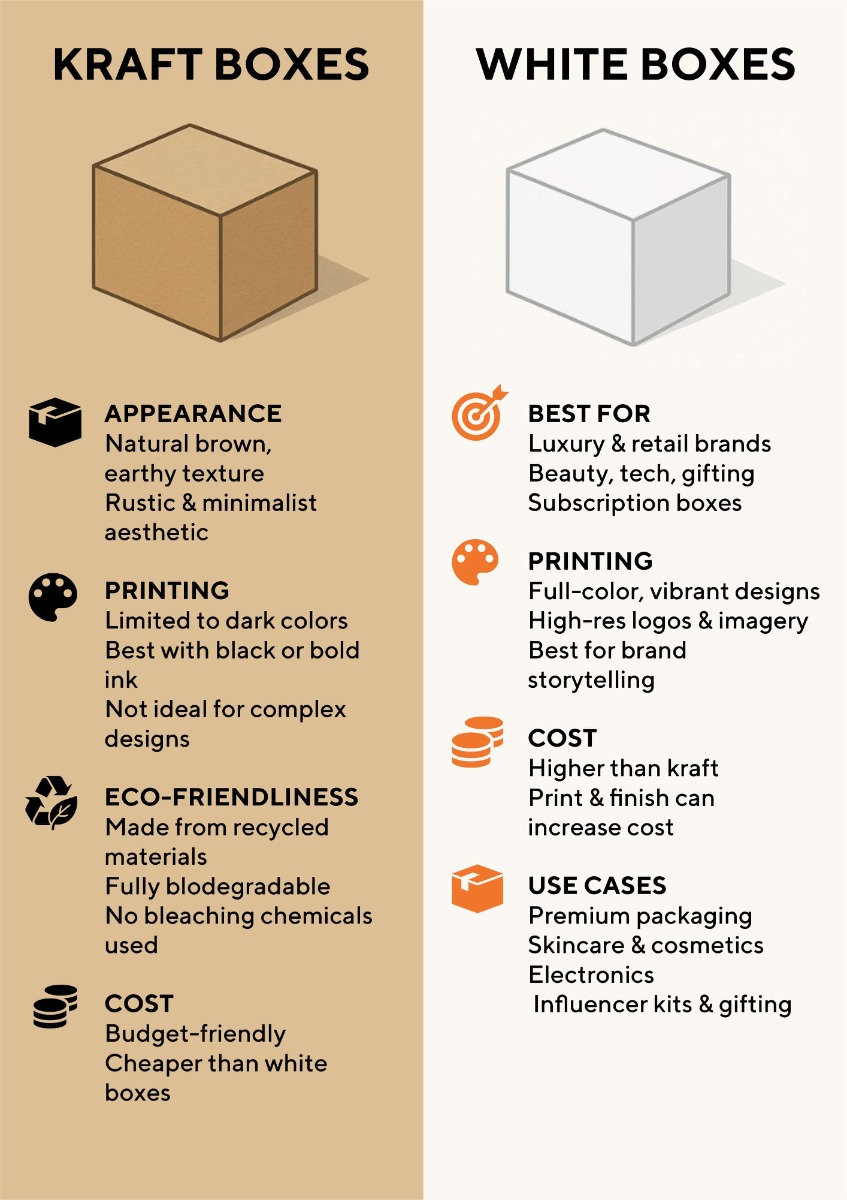 Kraft vs White Boxes: Which Is Best for Your Business?